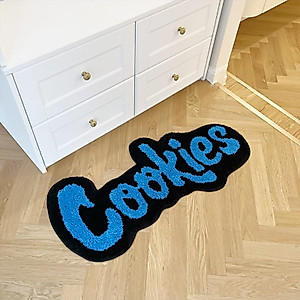 LAKEA Handmade Cookies Tufted Rug for Kids Room Irregular Shaped Tufted Carpet Mat Soft Plush Children Gift Room Decoration (39.4X17.7inch (100X45cm))
