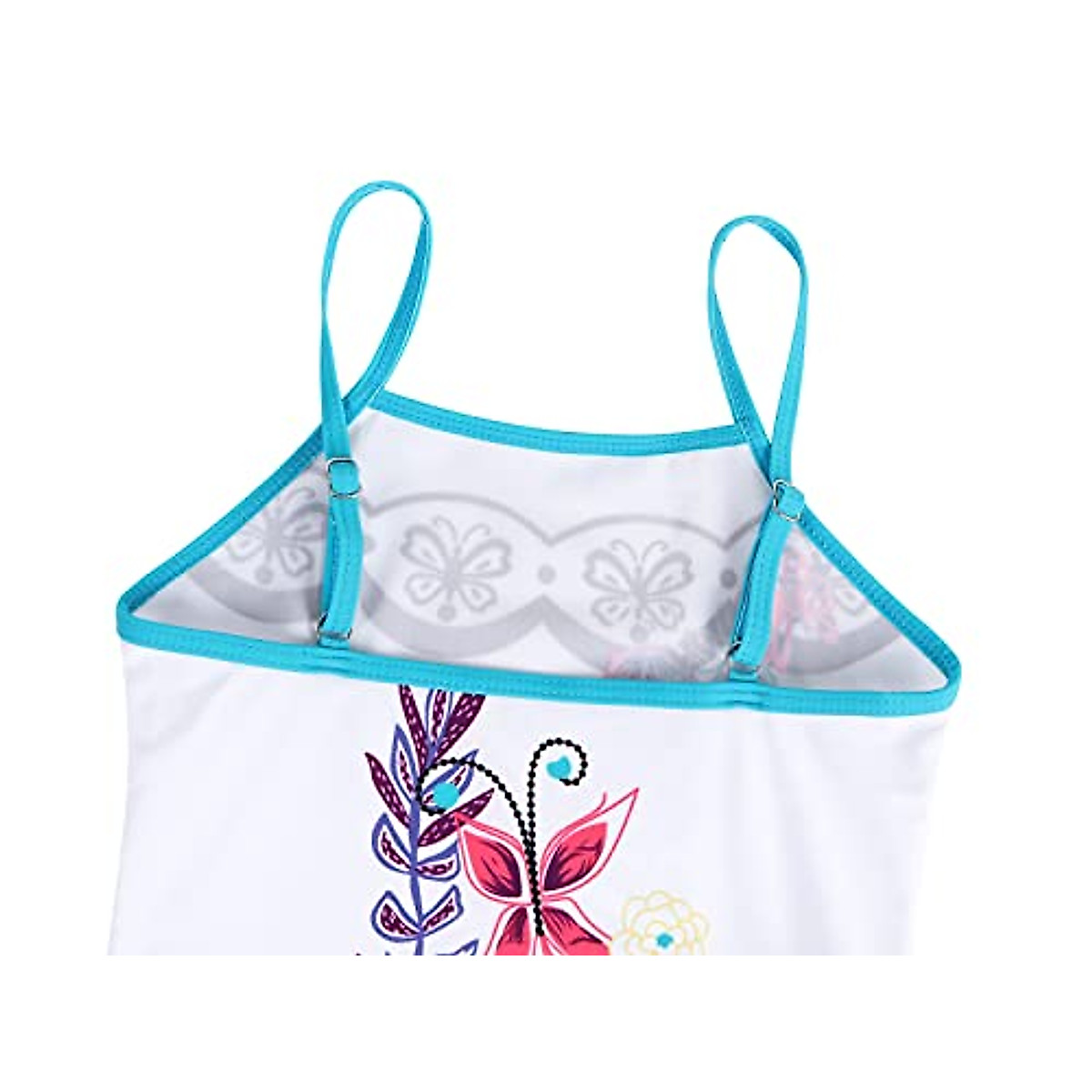 Jurebecia Girls Mirabel Swimsuit One Piece Bathing Suit Sleeveless Ruffle Tulle Swimwear Kids Magic Family Bikini Set for Role Play Dress up Princess Swim Suit Beach Swimming White 6/5-6Years