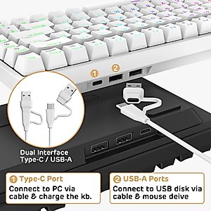 RK ROYAL KLUDGE RK84 Wired RGB 75% Hot Swappable Mechanical Keyboard, 84 Keys Tenkeyless TKL Gaming Keyboard w/Programmable Software and High-Capacity Battery, RK Blue Switch