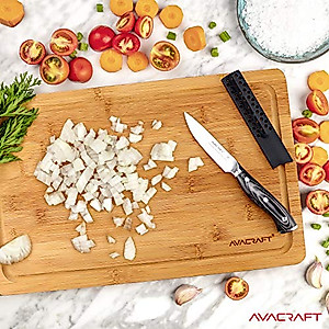 AVACRAFT Large Organic Bamboo Cutting Board, Large Cutting Board for kitchen, Best Chopping Board for Vegetables, Meat, Cheese, Butcher Block. Ideal Cutting Boards for Kitchen (16X10 Rectangular)