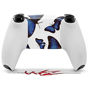 WraptorSkinz Skin Wrap compatible with Sony PS5 DualSense Controller Butterflies Blue (CONTROLLER NOT INCLUDED)
