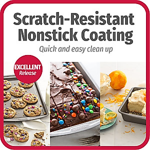 Goodcook 3 pack 8x8 Baking Pan with 13x9 Bake Pan and 13x9 Cookie Sheet