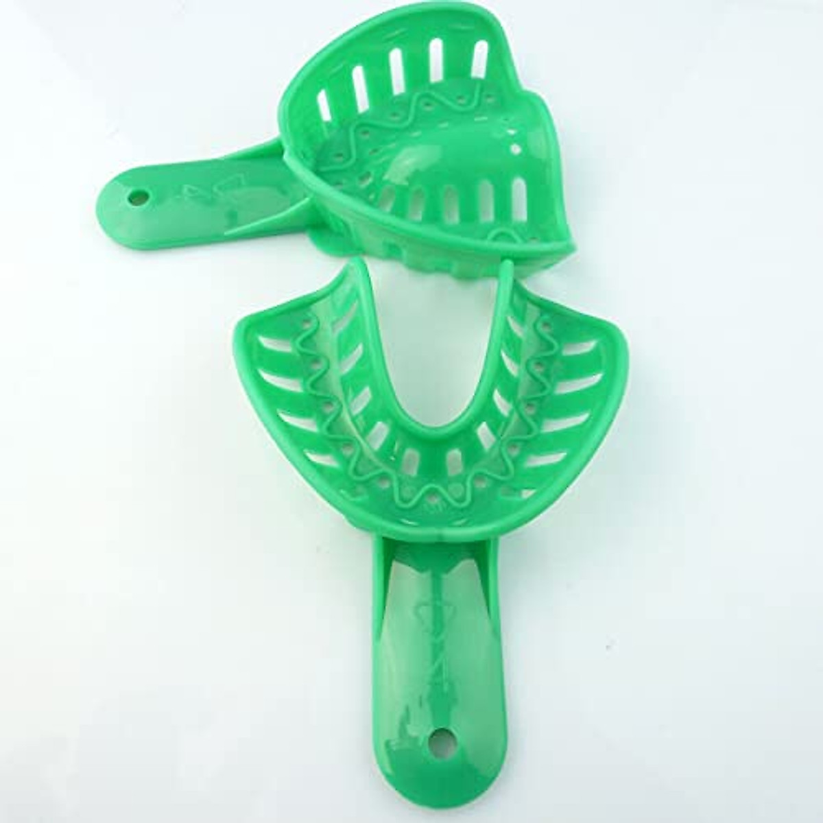 Dental Impression Trays Perforated Plastic Autoclavable 12Pcs Teeth Holder Upper & Lower for Adults and Child Multicolor
