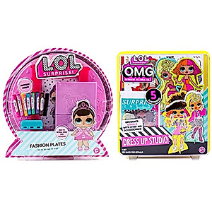 L.O.L. Surprise! 2-in-1 Fashion Design Activity Kits by Horizon Group USA, Includes 2 DIY Fashion Craft Kits, Create 100+ Designs with Fashion Plates, Dress-Up Dolls with Reusable Fabrics & Stickers
