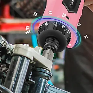 Enertwist Electric Screwdriver, 8V Max 10Nm Pink Cordless Screwdriver Rechargeable Set with 82 Accessory Kit and Charger in Carrying Case, 21+1 Cluth, Dual Position Handle, LED Light