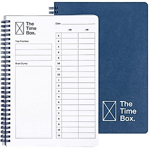 The Time Box Daily Management Notebook - Time Blocking To Do List Planner, Brain Dump Agenda, Blank Hourly Personal Organizer Notepad for Work 140 Undated Pages 7" x 10"