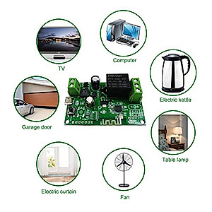 WIFI Momentary Inching Relay Self-locking Switch Module Wireless Relay Switch Module for Household Appliances, Compatible with Alexa Echo Google home, DC 7-32V DIY Switch Module for Garage Door Opener