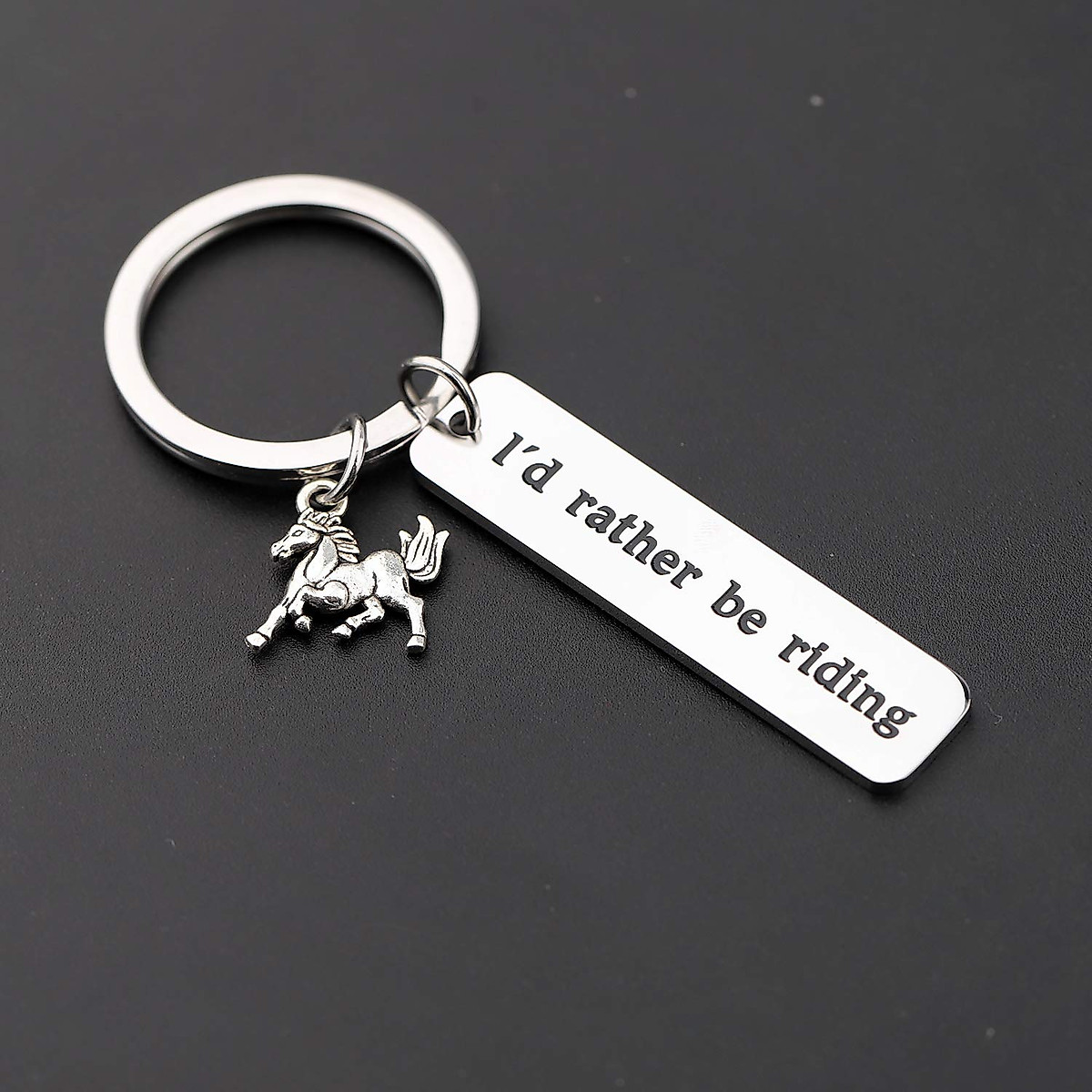 Gzrlyf Horse Keychain I'd Rather be Riding Horse Equestrian Gifts for Horse Lovers(Keychain)