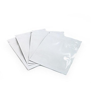 100pcs 3x4" Colorful Self Sealing Double-Sided Color Mylar Foil Flat Heat Sealable Bag Food Grade Storage Packing Pouch (White)