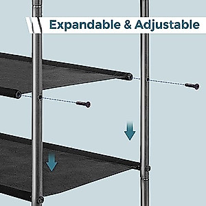 STORAGE MANIAC 5 Tier Shoe Rack with 6 Side Pockets, 23-Pairs Metal Shoes Organizer Free Standing Compact Shoe Storage Organizer Shoe Shelf for Closet Bedroom Entryway Hallway, Black