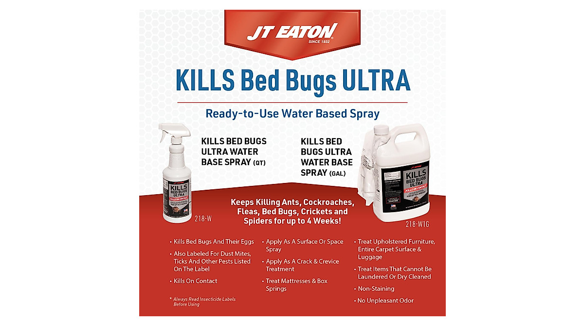 JT Eaton Bed Bug Spray 1 Gallon - Fast-Acting Insecticide for Pest Control