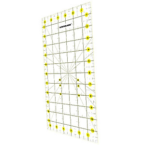 AUTOTOOLHOME Quilting Ruler Acrylic Quilters' Ruler for Easy Precision Cutting Fabric Paper, 6.5" x 12" for Quilting, Sewing & Crafts Template