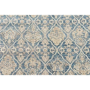 Unique Loom Salzburg Collection Classic Traditional Medallion Design Oriental Inspired with Intricate Border Area Rug, 4 ft, Navy Blue/Light Brown