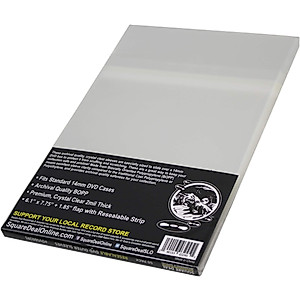 (50) DVD Outer Sleeves - "Super Polyclear" Resealable - Fits Standard 14mm-15mm DVD Cases - DVSB02RS