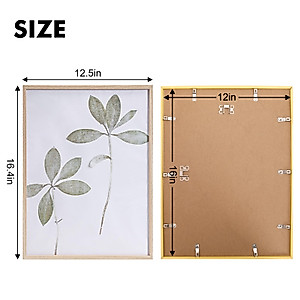 12x16 Picture Frame Set of 2, Plastic Wall Hanging Photo Frame, Wall Gallery Photo Frames, Plastic Imitation Fine Wood Grain, Large Size Poster Frame