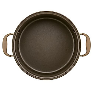 Anolon 83868 Advanced Hard Anodized Nonstick Stockpot / Dutch Oven with Frying / Skillet Pan - 5 Quart and 11 Inch, Bronze Brown