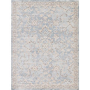 Unique Loom Paris Collection Pastel Tones Traditional Distressed Light Blue Area Rug (9' 0 x 12' 0)