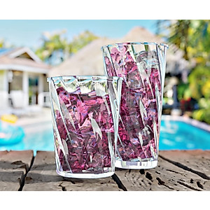 Amazing Abby - Glacier - 14-Ounce Plastic Tumblers (Set of 8), Plastic Drinking Glasses, All-Clear Reusable Plastic Cups, Stackable, BPA-Free, Shatter-Proof, Dishwasher-Safe