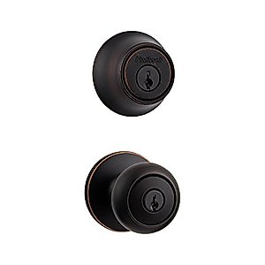 Kwikset 690 Cove Entry Knob and Single Cylinder Deadbolt Combo Pack in Venetian Bronze