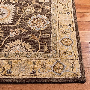 SAFAVIEH Anatolia Collection Area Rug - 6' x 9', Brown & Taupe, Handmade Traditional Oriental Wool, Ideal for High Traffic Areas in Living Room, Bedroom (AN556C)