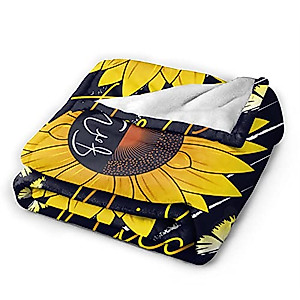 Ultra Soft Blanket Sunflower and Butterfly Throws Blanket Plush Fuzzy Lightweight Couch Sofa Bed Warm Cozy Flannel Blanket for Kids and Adults Gift 50 X 40