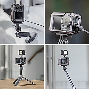 PGYTECH Video Vlogging Camera Frame Cage for DJI Osmo Action 3 Camera ,Include for DJI Magnetic Connection Interface and 1/4 Thread Hole with Cold Shoe Mount, Prevent The Screen from Scratching