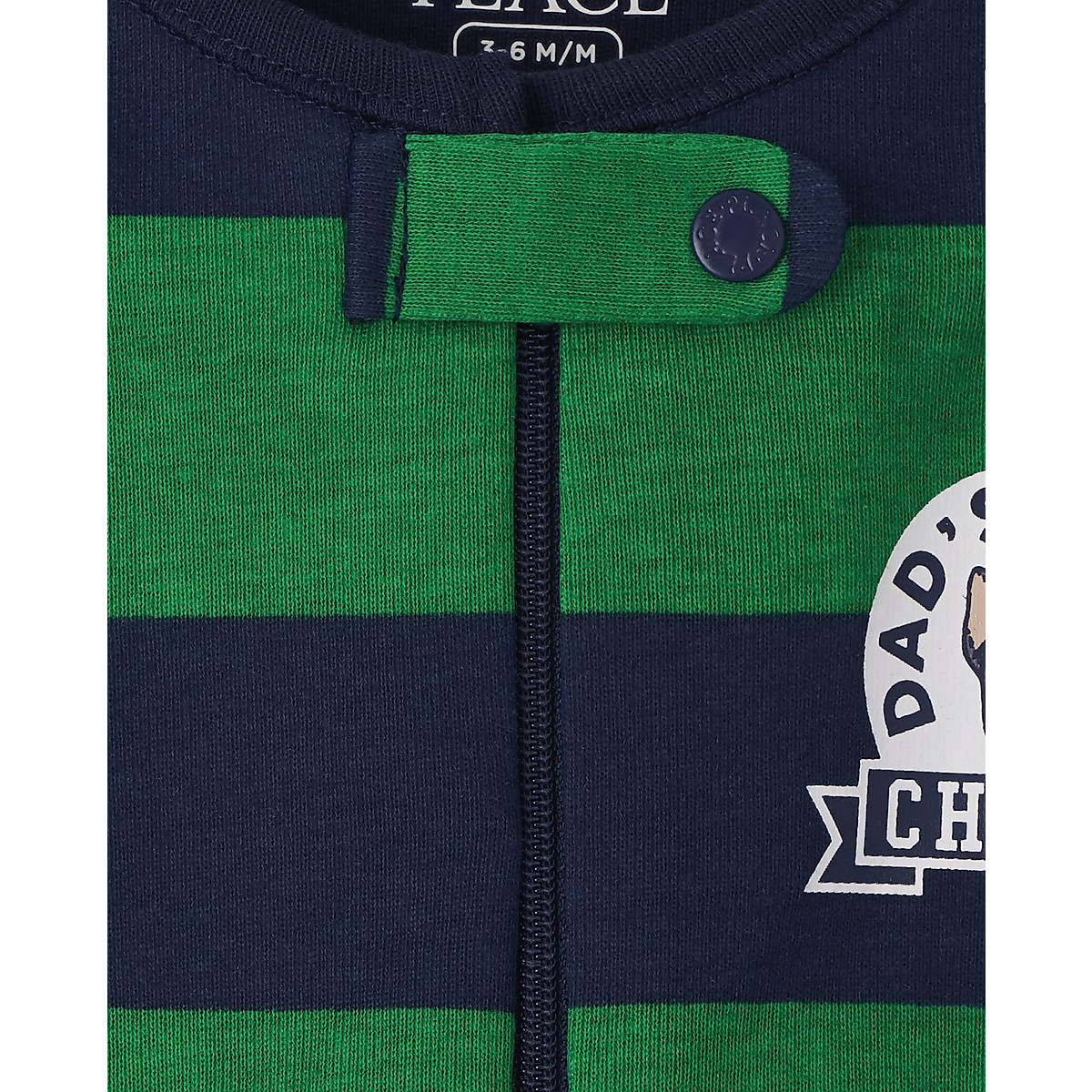 The Children's Place Baby Boys' and Toddler Short Sleeve Zip-Front One Piece Footless Pajama Snug Fit 100% Cotton, Green Stripe, 3T