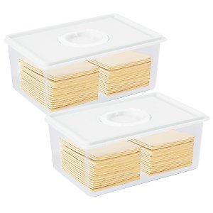 Vellsenne 2 Pack Sliced Cheese Container with Time Recording - Block & Sliced Cheese Storage Container for Fridge