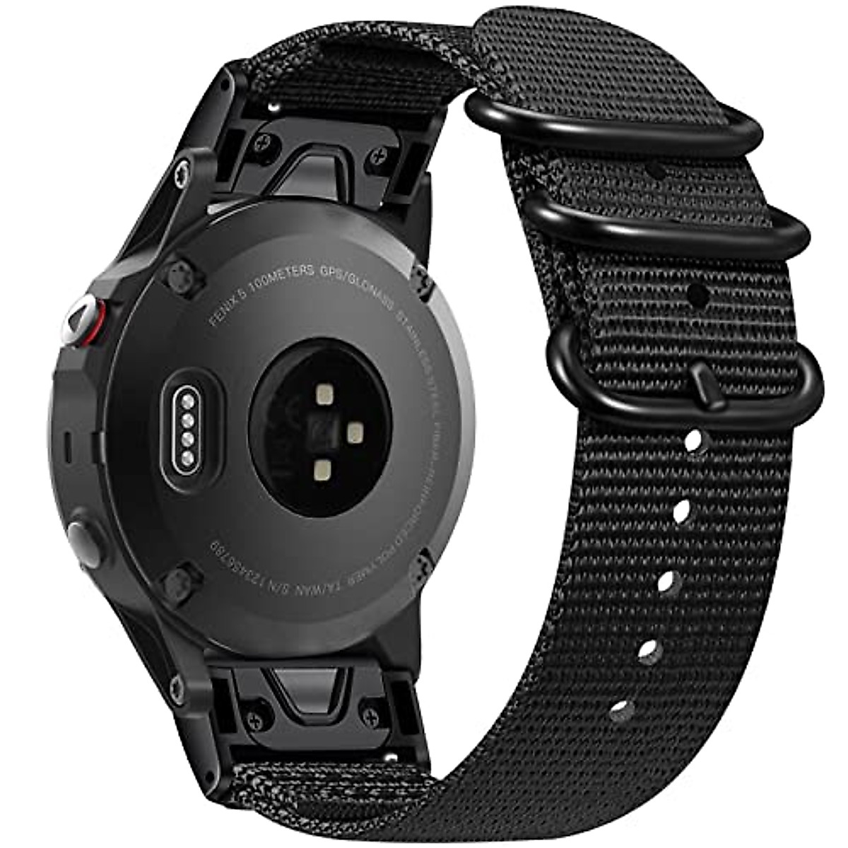 Fintie 22mm Band Compatible with Garmin Fenix 7/Fenix 6/Fenix 5, Quickfit Soft Woven Nylon Sport Strap Compatible with Garmin Fenix 6 Pro/Fenix 5 Plus/Forerunner 935 945/Instinct 1 2/Epix Gen 2 Smartwatch (Black)