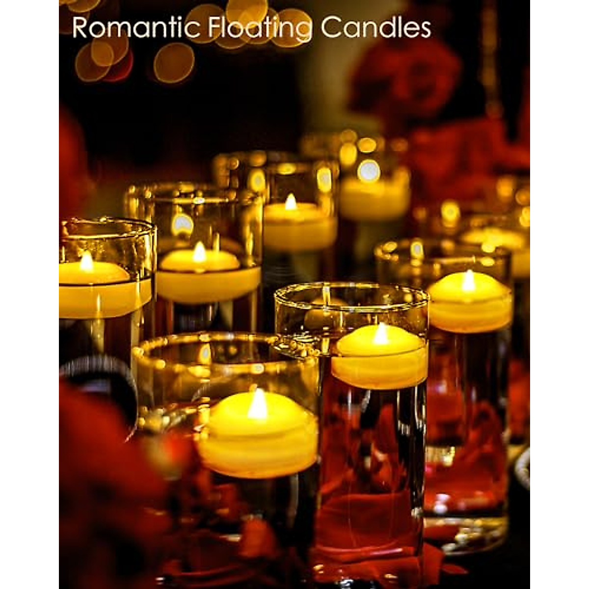 ARDUX 12 PCS LED Floating Candles - 3 Inch Flameless Plastic Floating Tea Lights for Bathtub Swimming Pool Vase Centerpiece Decoration