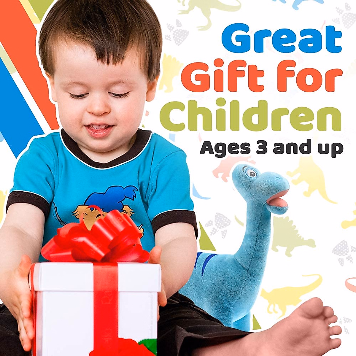 Little Chubby One Sensory Dinosaur Buckle Pillow - 11 Inch - Learning Activity Toy - Educational Toy Helps Develop Motor Skills Problem Solving Color and Number Recognition Ideal for Travel Great Gift