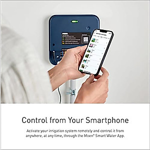 Moen WICNT008G1USA 8-zone Smart Sprinkler Controller, WI-FI Connectible, Automatic Water Timer, Smart Irrigation System, Scheduling, Adjustable, Shutoff, Easy to Install