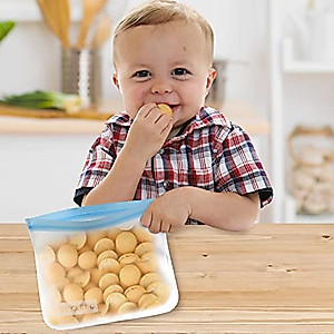 GTYXELC Reusable Storage Bags -BPA Free Reusable Freezer Bags (2 Reusable Gallon Bags + 5 Reusable Sandwich Bags + 5 Reusable Snack Bags) Leakproof Silicone Reusable Plastic Bags for Food（12 Pack)