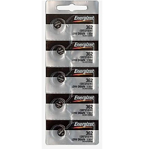 Energizer 362-361 1.55v #362/361 Low-Drain Battery (SR721SW), 5 Count (Pack of 1)