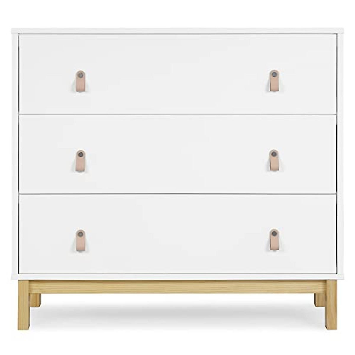 babyGap Legacy 3 Drawer Dresser with Leather Pulls - Greenguard Gold Certified, Bianca White/Natural