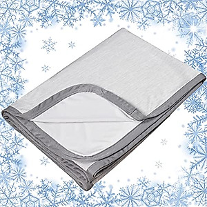 PHF Arc-Chill Cooling Blanket for Hot Sleepers, Queen Size, Absorbs Body Heat to Keep Cool for Night Sweats, Summer Blanket, 90x90 inches, Light Grey