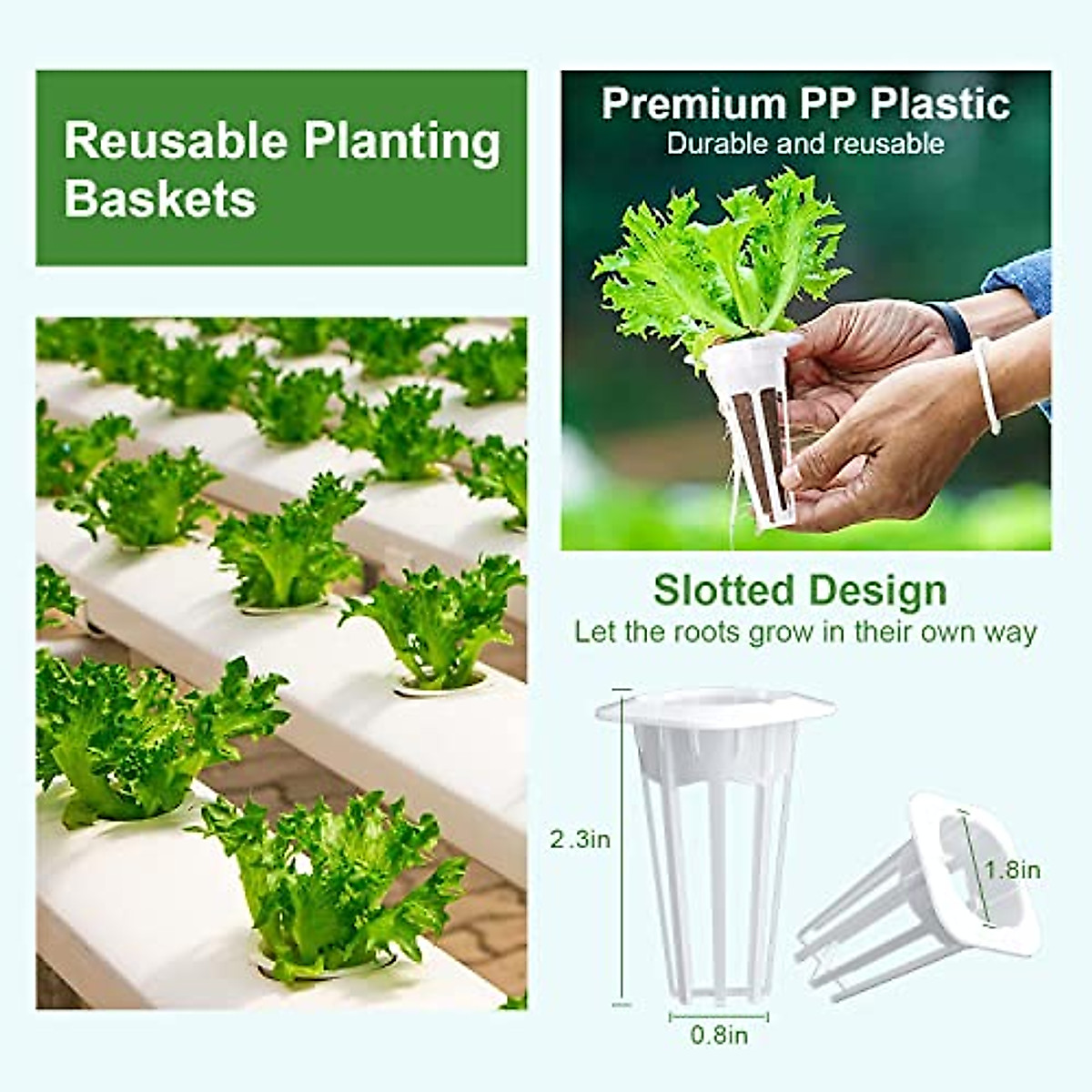 QYO Seed Pods kit for Hydroponics Garden Kit with 12pcs Growth Sponges,12pcs Basket Kit, A&B Solid Nutrient (Seeds not Included)