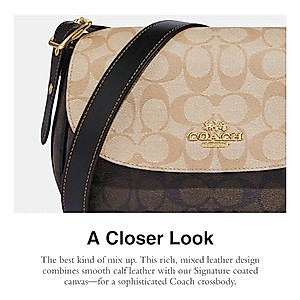 COACH Macie Saddle Bag, Light Khaki Brown Multi