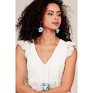 ZENZII Gifts for Women,Flower Pastel Petals Dangle Earrings,Christmas Valentines Mothers day Birthday Gifts for Her Women Mom Wife Sister Girlfriend Teenage Girls (Hot Pink)