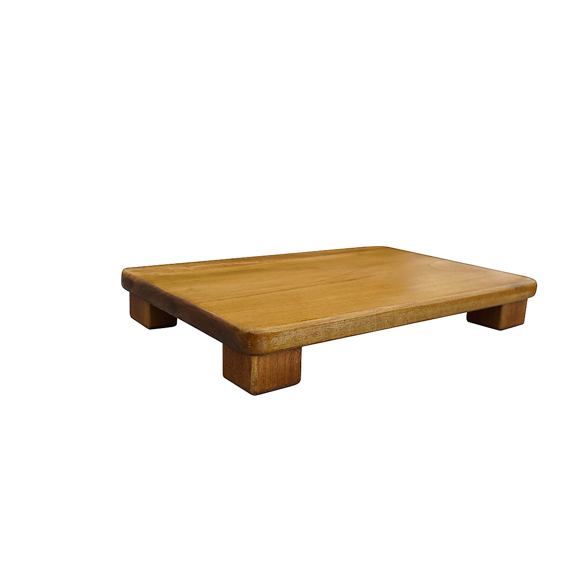 Foot Stool, 2" Tall, Poplar, (Made in The USA) (2" Tall Sq Legs, Maple Stain)