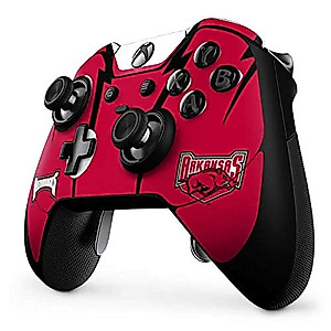 Skinit Decal Gaming Skin compatible with Xbox One Elite Controller - Officially Licensed College Arkansas Razorbacks Design