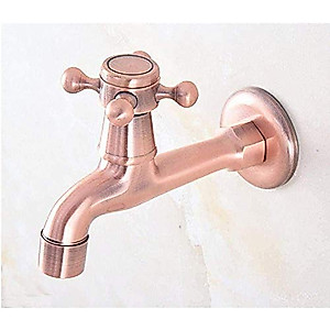 NZDY Faucet Antique Red Outdoor Garden Water Tap/Mop Pool Faucet/Laundry Sink Cold Water Tap