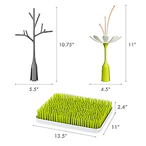 Boon Lawn Countertop Baby Bottle Drying Rack - Includes Twig and Stem Accessories Bundle - Multicolored - Baby Essentials - 3 Count