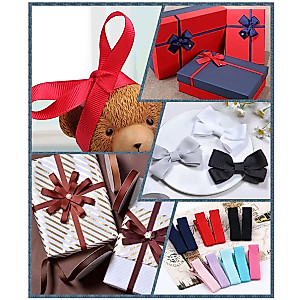 Abbaoww 1/2 Inch 50 Yards Solid Forest Green Grosgrain Ribbon Striped Ribbon for Wedding Decor Gift Wrapping DIY Projects