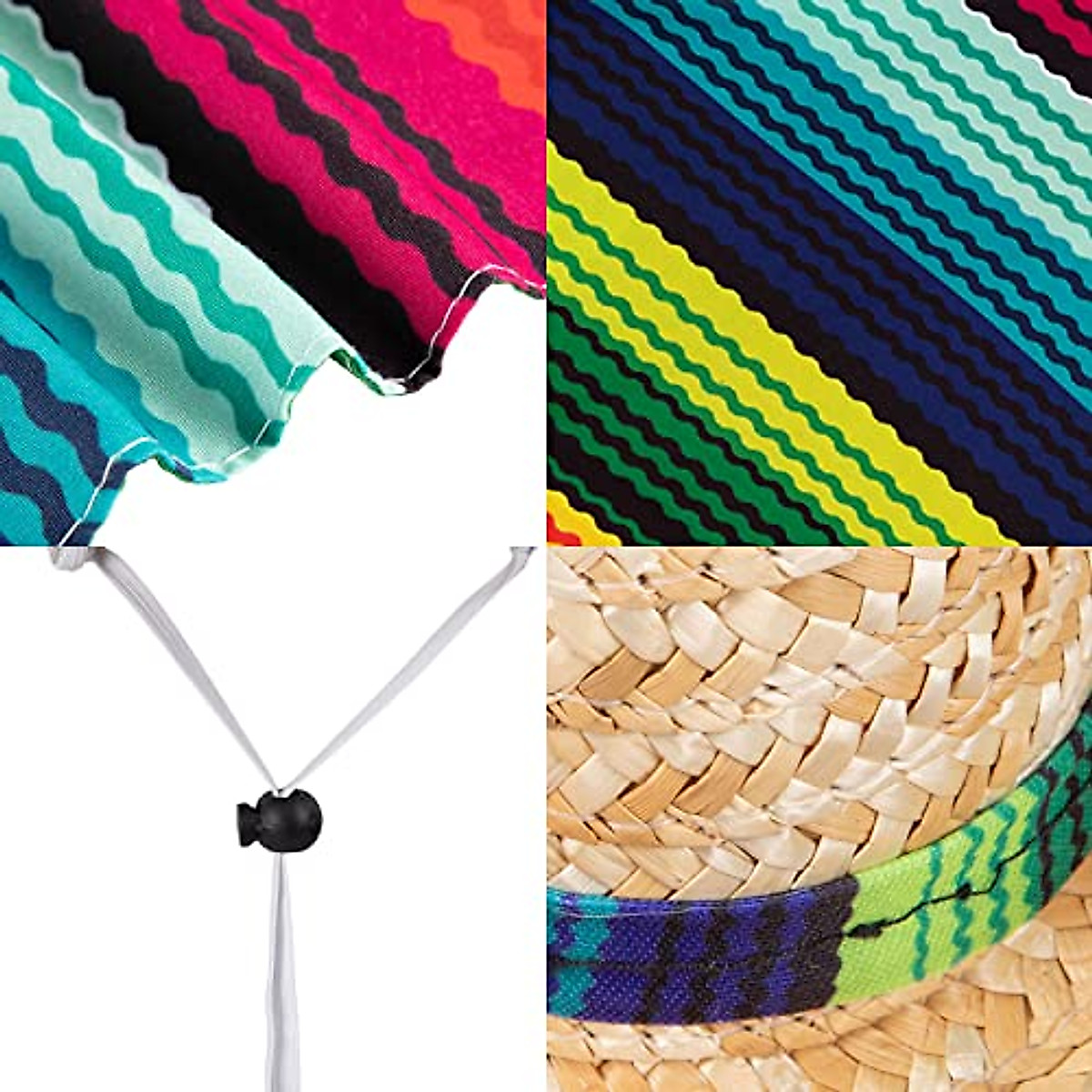 Whaline Mexican Dog Costume Accessories Cinco De Mayo Fiesta Dog Bandana Dog Straw Hat Mexican Colorful Stripe Pet Scarf Dog Bib Pet Neckerchief for Small Medium Cat Dog Carnival Party Supplies