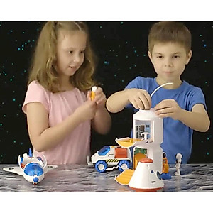 Astro Venture Space Shuttle Toy - Plastic Spaceship for Kids with Lights and Sound - Astronaut Figure, Openable Cockpit and Compartment, Extended Arm - Fun Space Gift Toys for Any Mission & Adventure