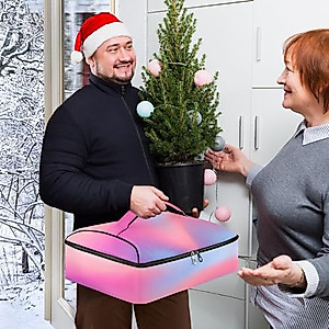 Kcldeci Insulated Thermal Food Carrier Insulated Casserole Carrier for Hot or Cold Food,Vibrant Gradient Blurred Insulated Tote Bag for Potluck Cookouts Parties Picnic,Lasagna Lugger