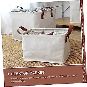 ANDRESLAD Storage Basket Toys for Desktop Basket Toy Organizer Sundries Holder Toy for Home Fabric Storage Bin Storage Bins Cloth Storage Bin White Pe Waterproof Layer