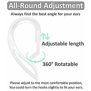 4 Pairs Ear Hooks Compatible with AirPods Pro 2 2022 Release, Anti-Slip C-Shape Hooks and 360 Rotation Adjustable Length Sport Earhooks Holder Wings Compatible with AirPods 3rd 2nd 1st and Pro 1 2