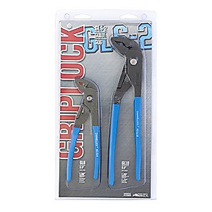 Channellock GLS-2 Griplock 2 Piece 9-1/2-Inch and 6-Inch Tongue and Groove Plier Set, Blue